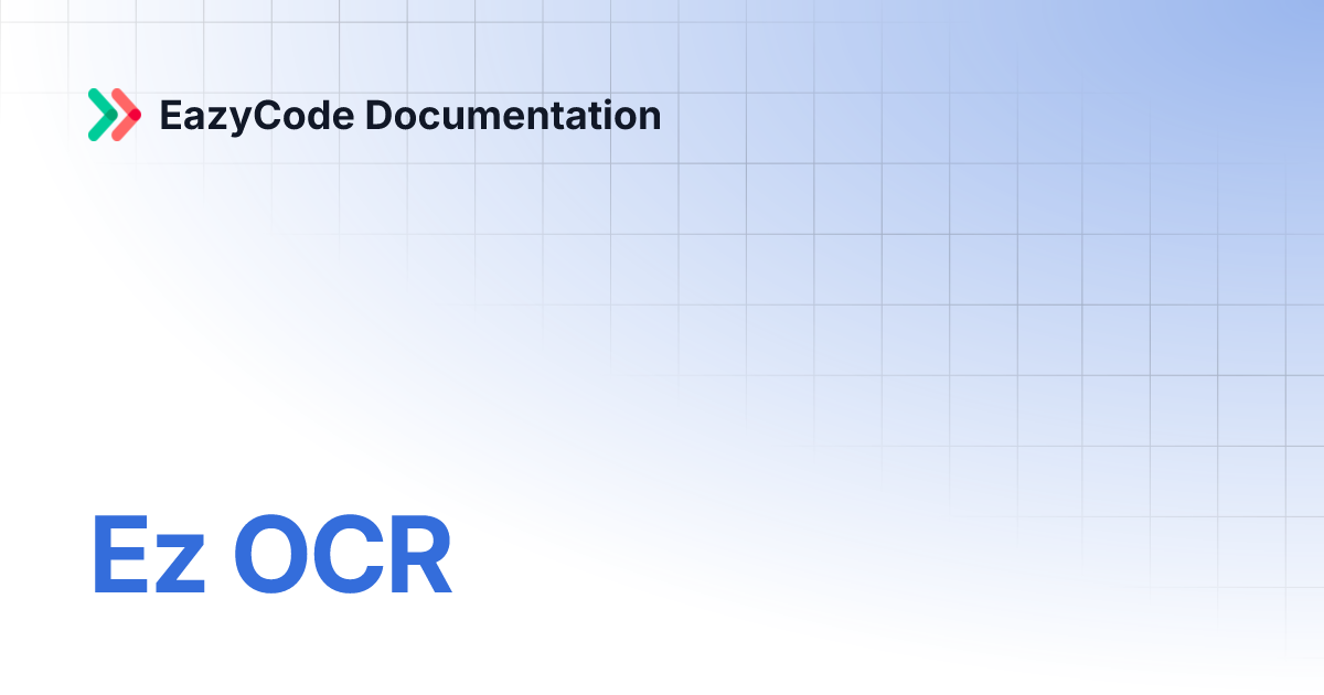 Ez OCR | EazyCode Documentation